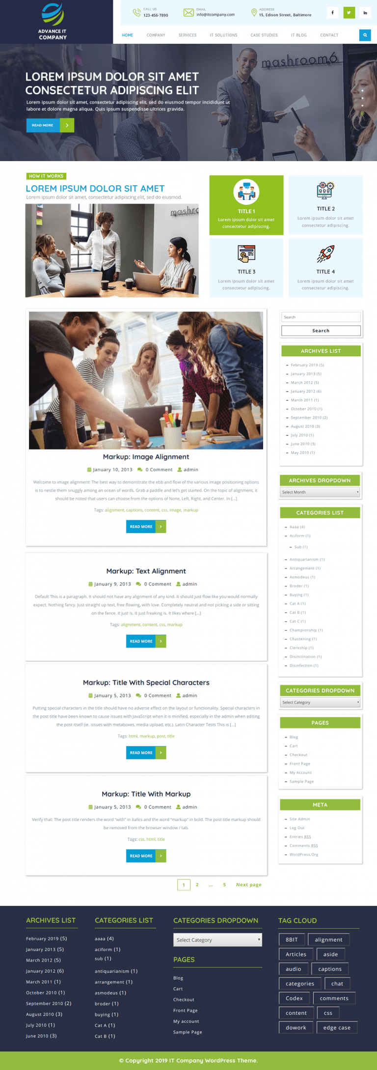 Free IT company WordPress theme for global IT business
